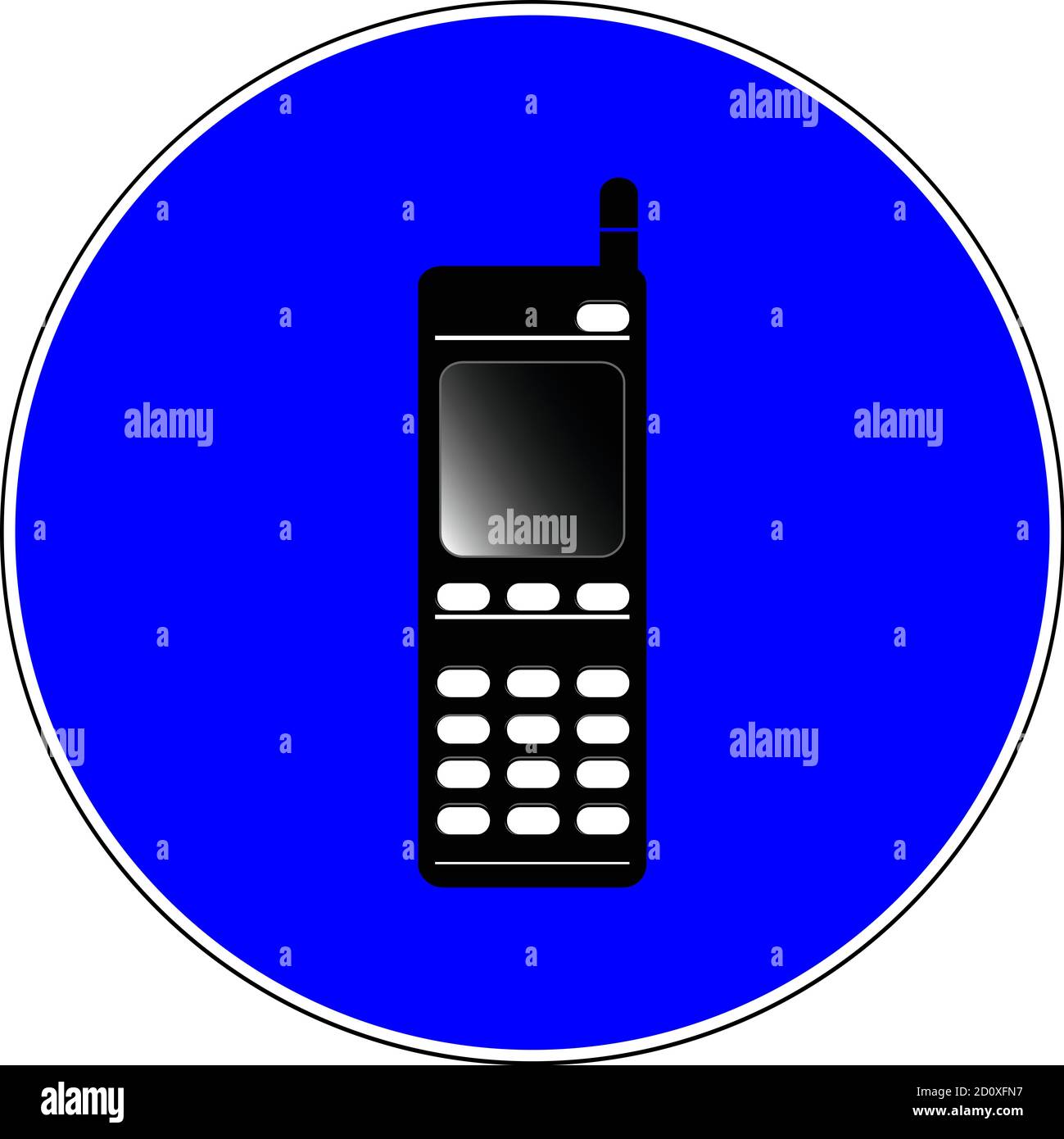 Mobile phones allowed blue sign Stock Photo - Alamy