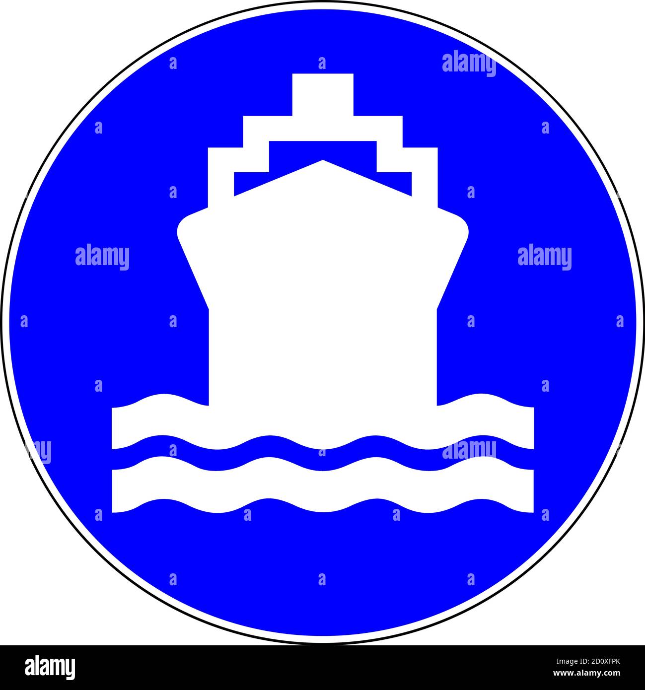 Ship navigation blue road sign Stock Photo - Alamy