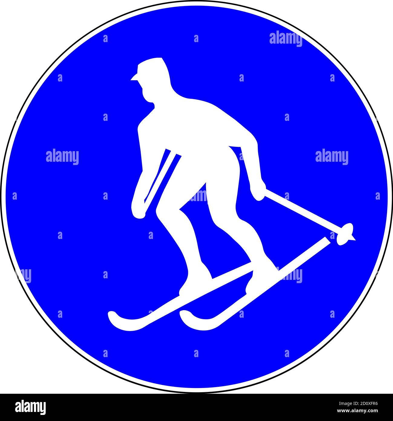 Ski allowed blue sign Stock Photo - Alamy