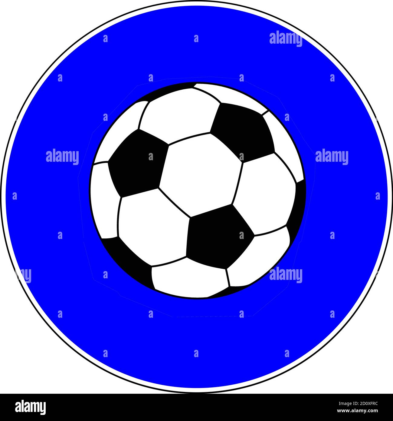 Soccer ball allowed blue sign Stock Photo - Alamy