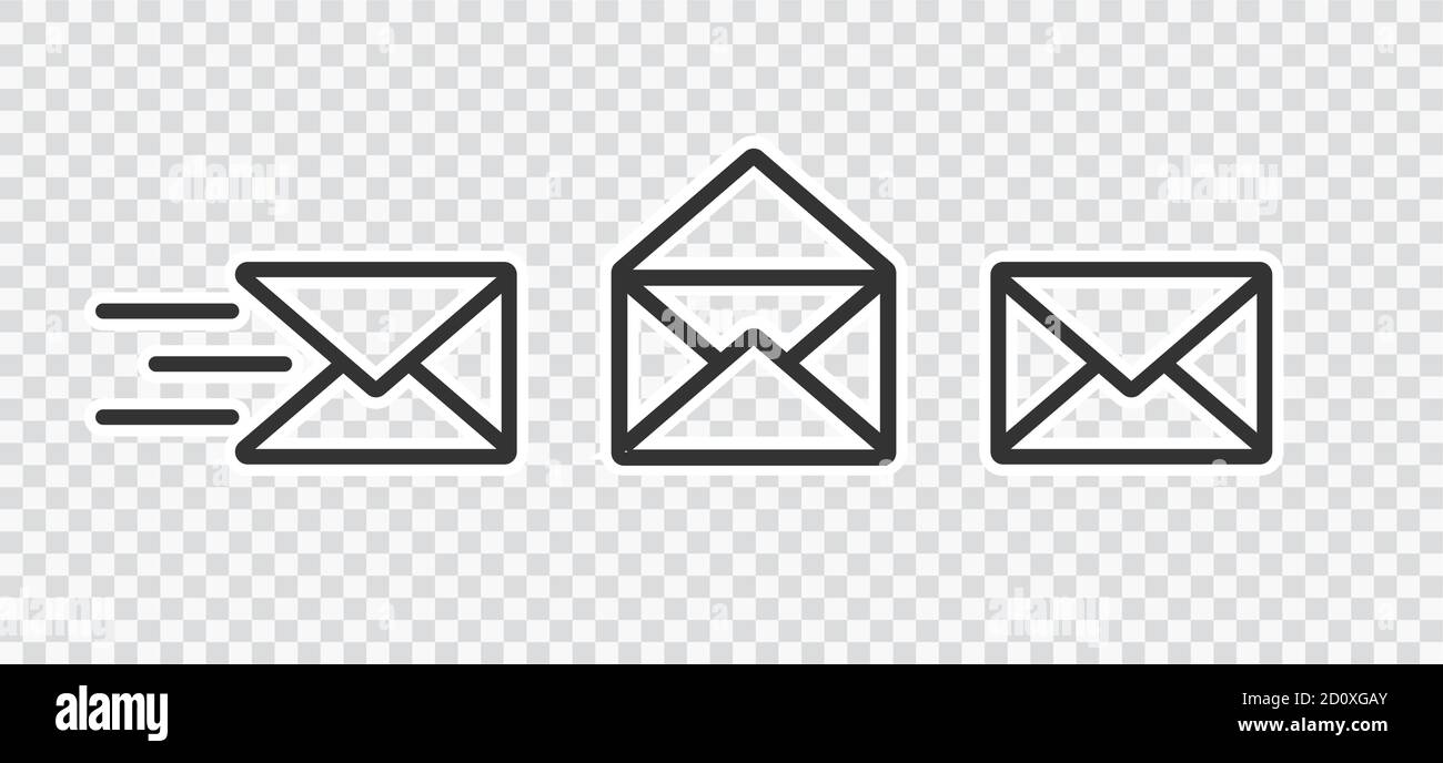 mail icon . web icon set .vector illustration on transparent background ...