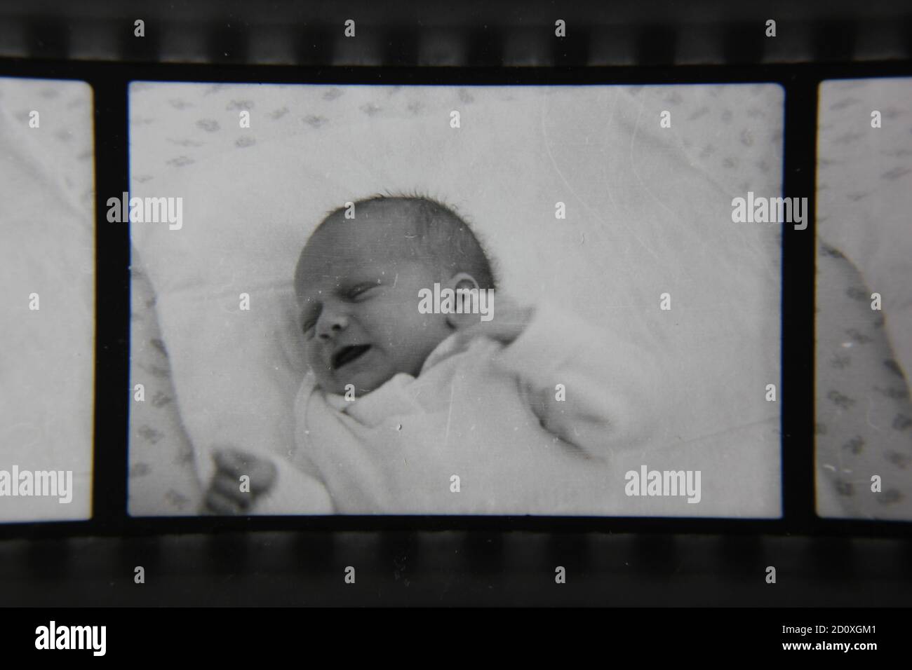 Fine 1970s vintage black and white photography of a newborn baby still ...