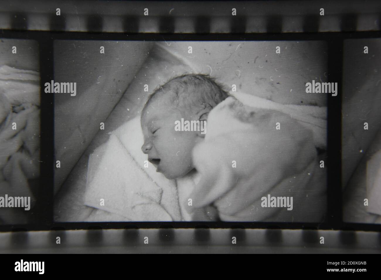 Fine 1970s vintage black and white photography of a newborn baby still ...