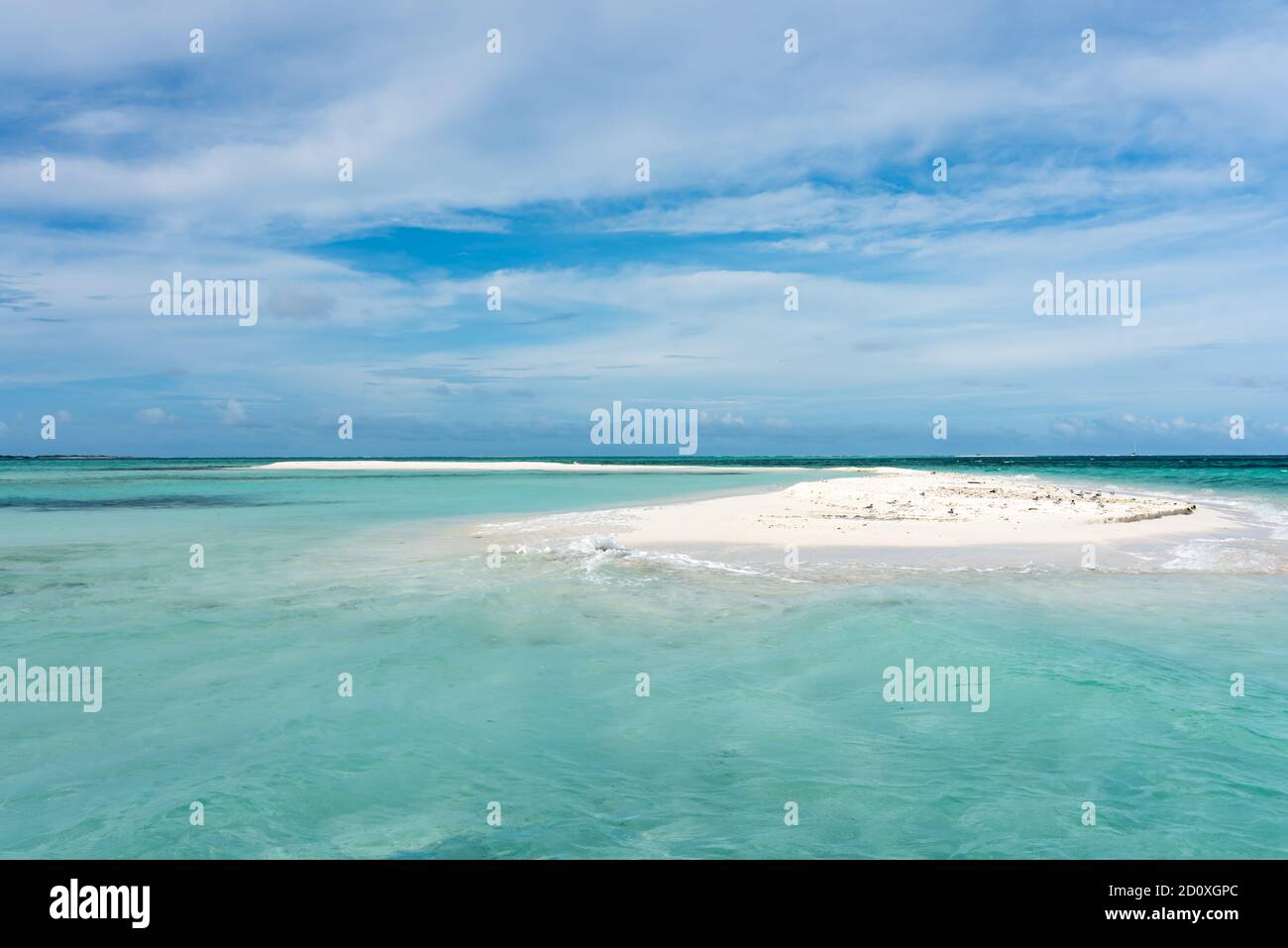 View of a little sandbank called "Cayo Muerto" in the caribbean sea ...