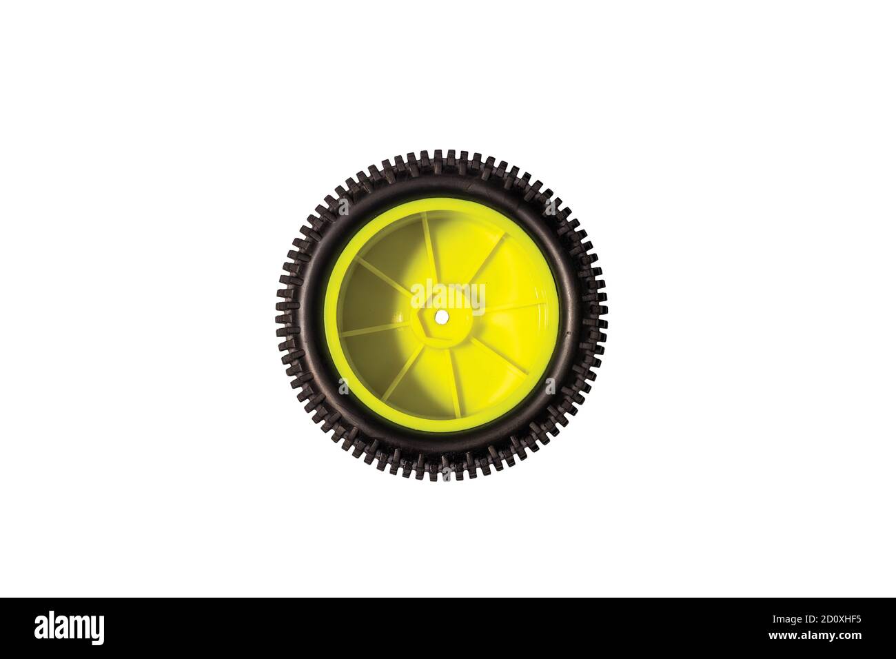Close up view of hobby toys wheel isolated on white background. Hobby ...