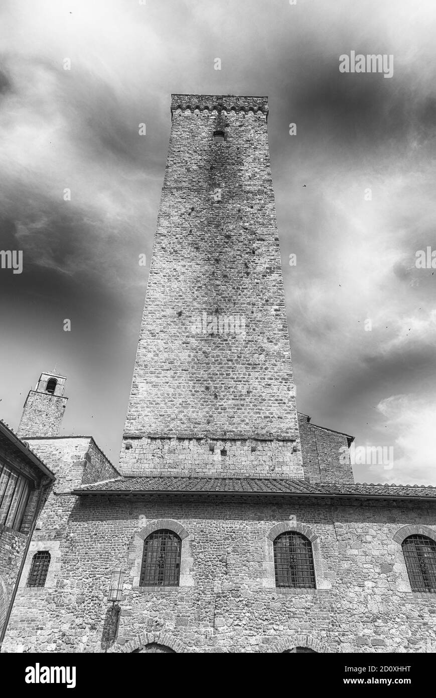 View of Torre Grossa, the tallest medieval tower and one of the main ...