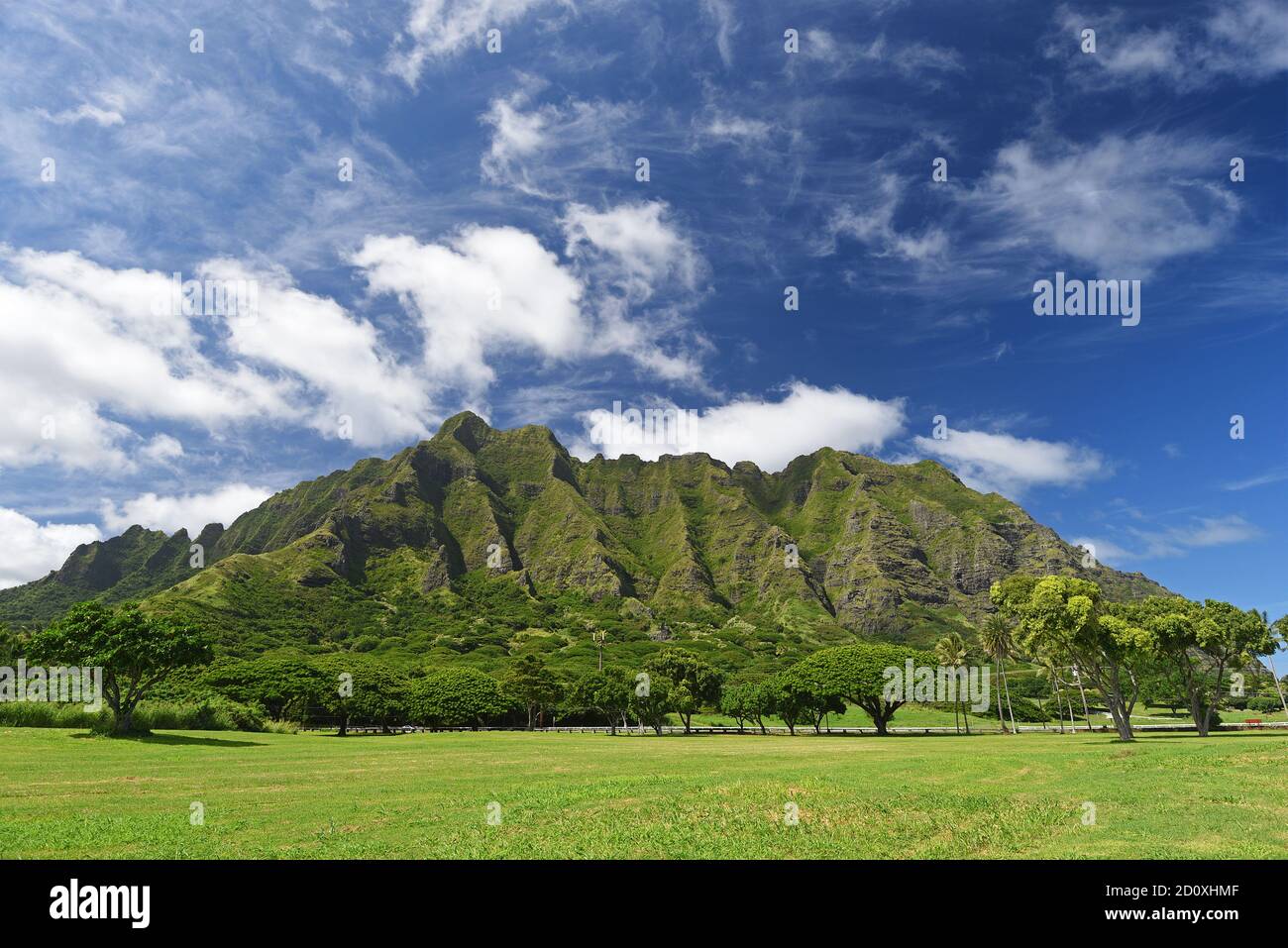 Admiring the always beautiful Koolau mountain range on a sunny day with ...