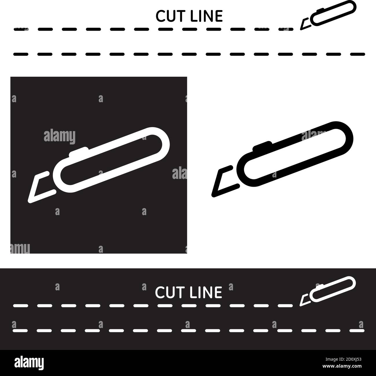 cut line icon Stock Vector Image & Art - Alamy