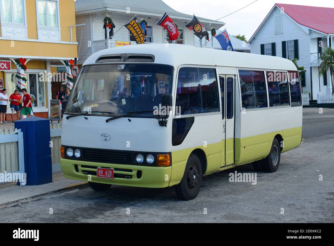 Tour Bus in downtown of George Town, Grand Cayman, Cayman Islands Stock ...