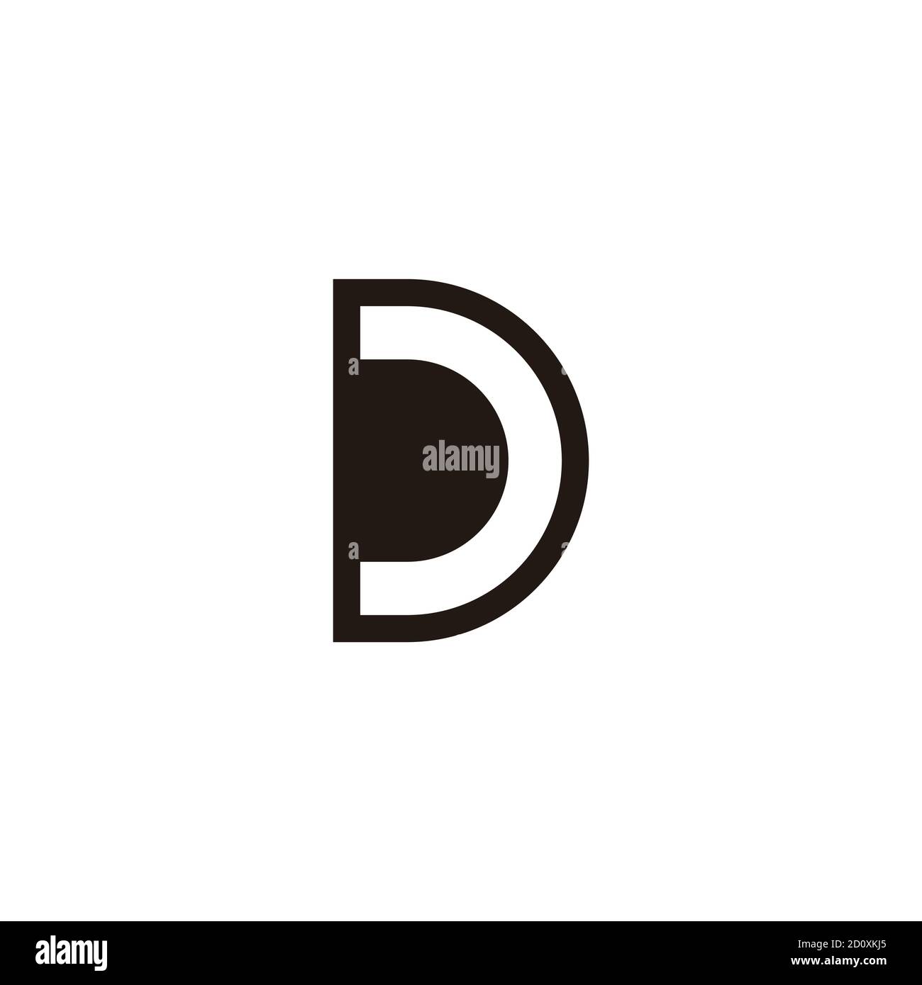simple geometric letter dc negative space logo vector Stock Vector ...