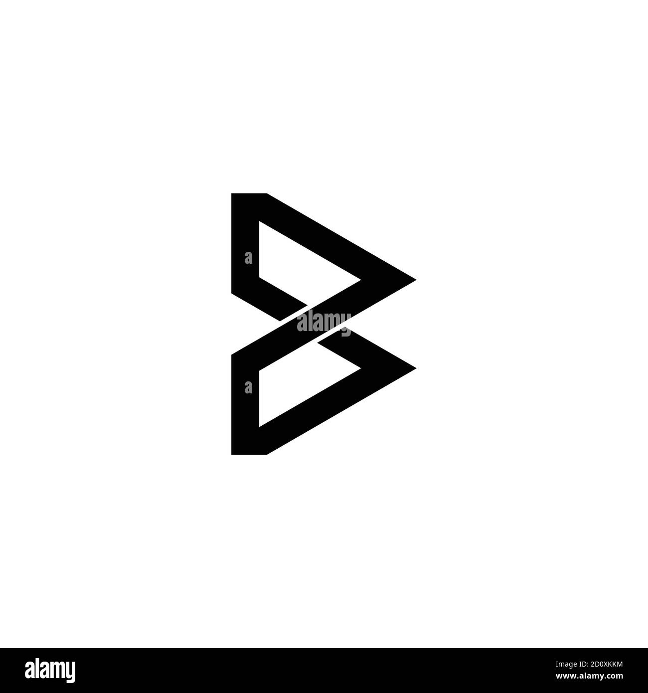 abstract letter b simple infinity lines overlap logo vector Stock ...