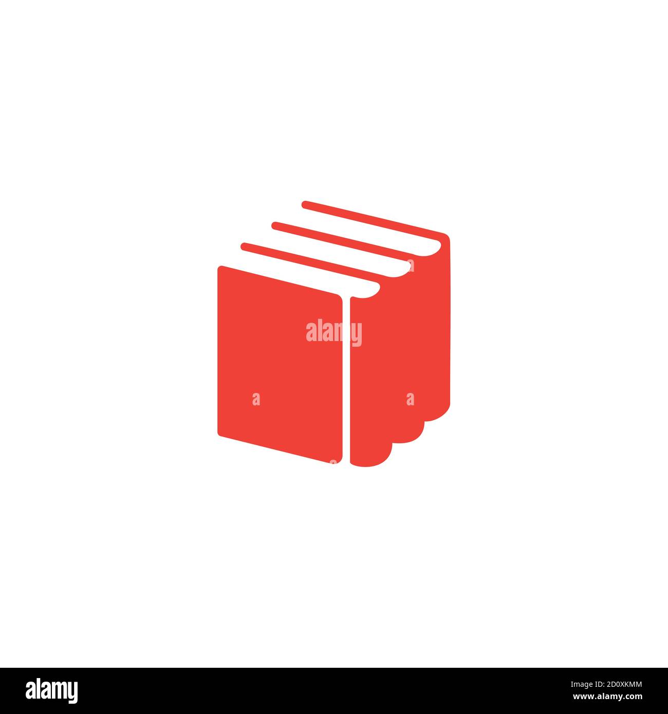 simple geometric book stack negative space symbol vector Stock Vector ...