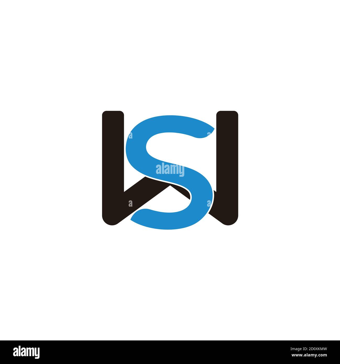 letter ws simple linked font design logo vector Stock Vector Image ...