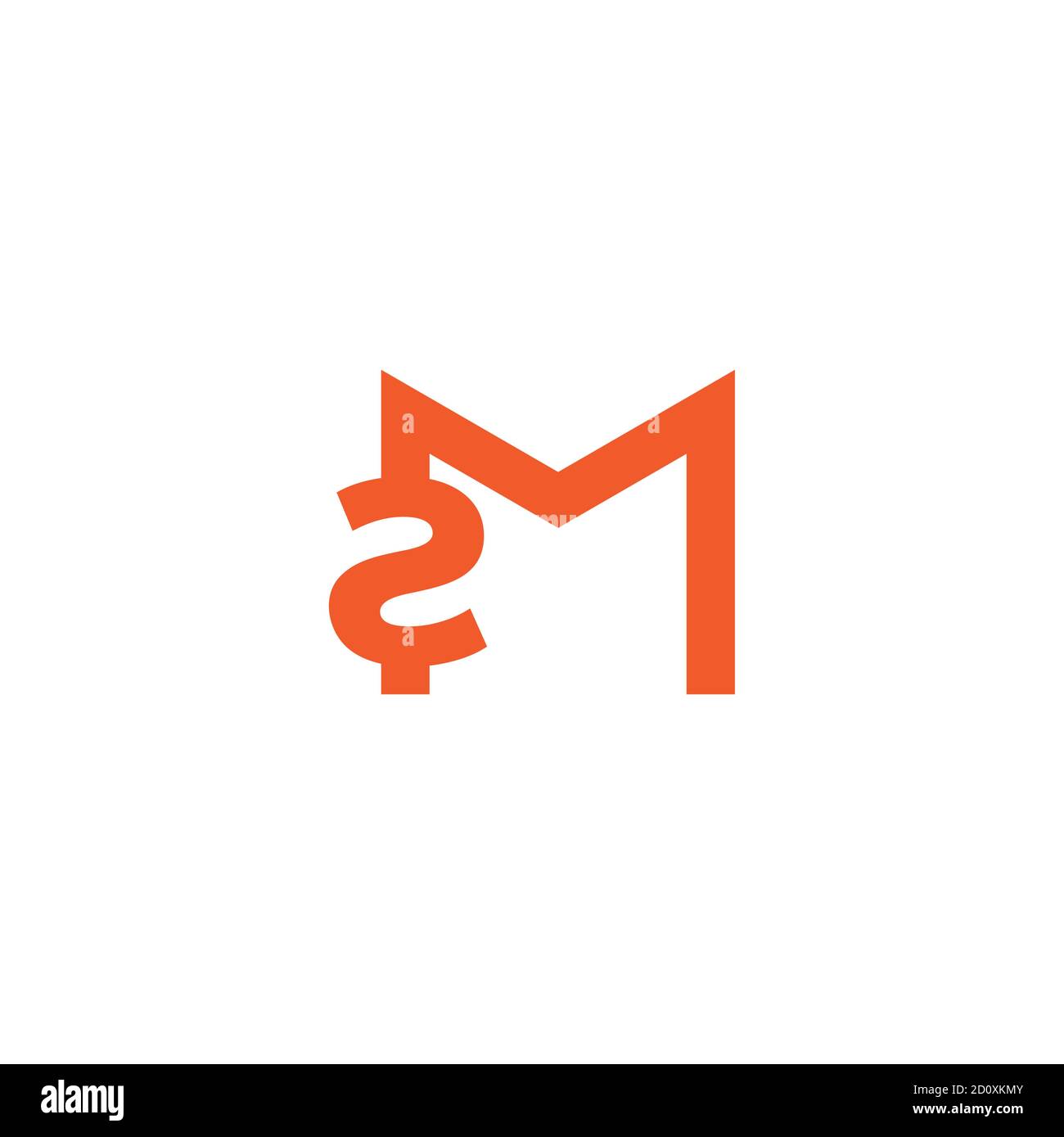 letter m2 simple geometric linked line logo vector Stock Vector Image ...