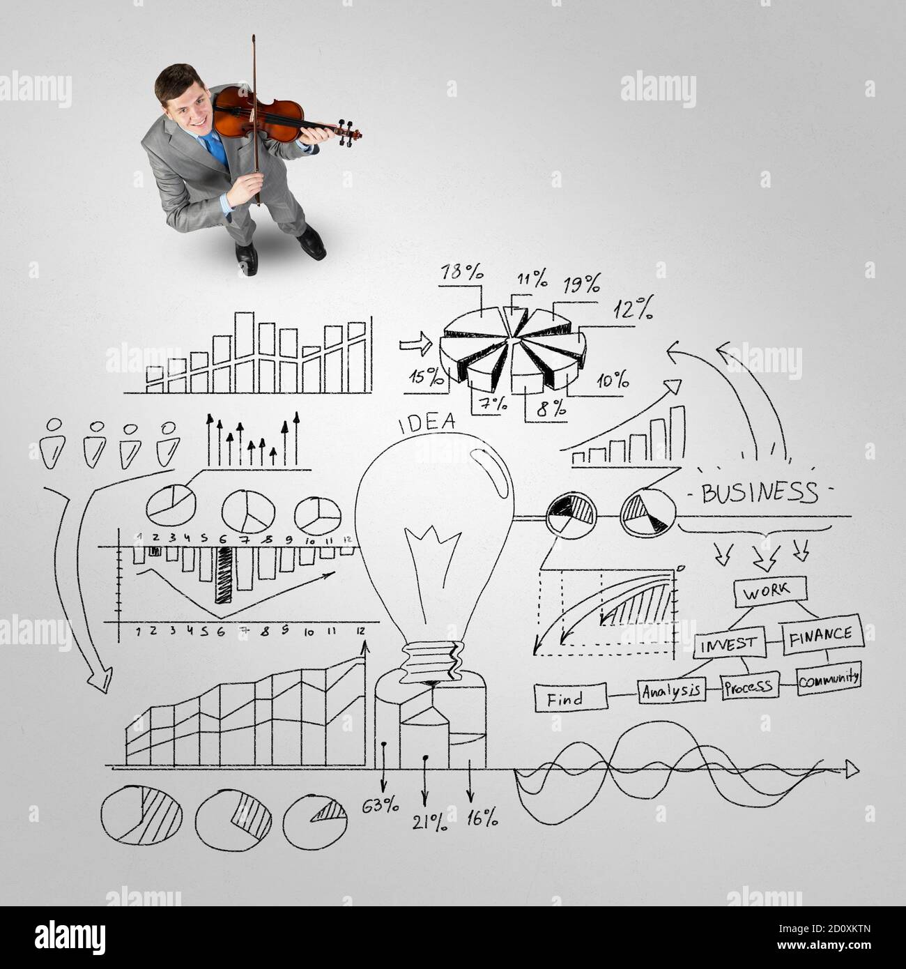 Businessman play success melody hi-res stock photography and images - Alamy