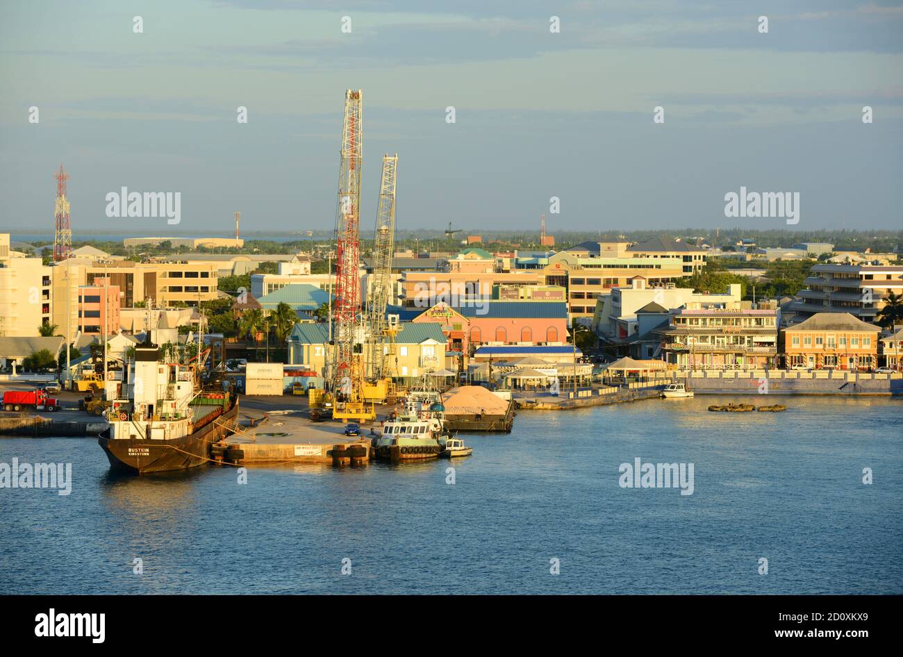 Aerial view of Port at George Town in Grand Cayman, Cayman Islands ...