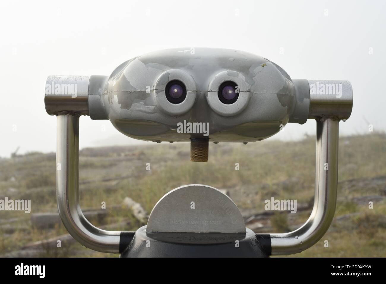 A tower viewer, binoculars mounted on a stand, on location at Parks ...