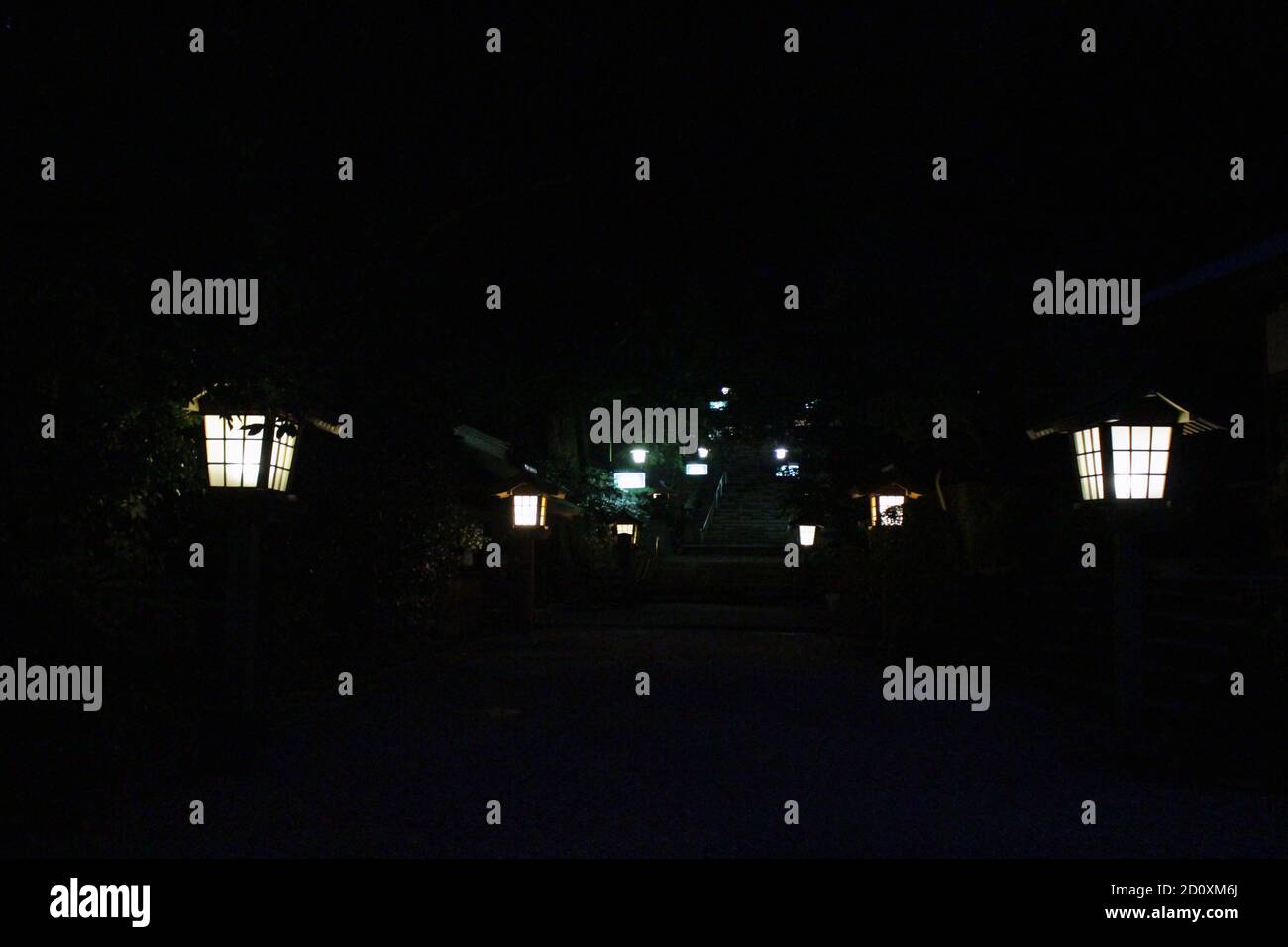 Toro Japanese traditional lighting equipments around Takachiho Shrine ...