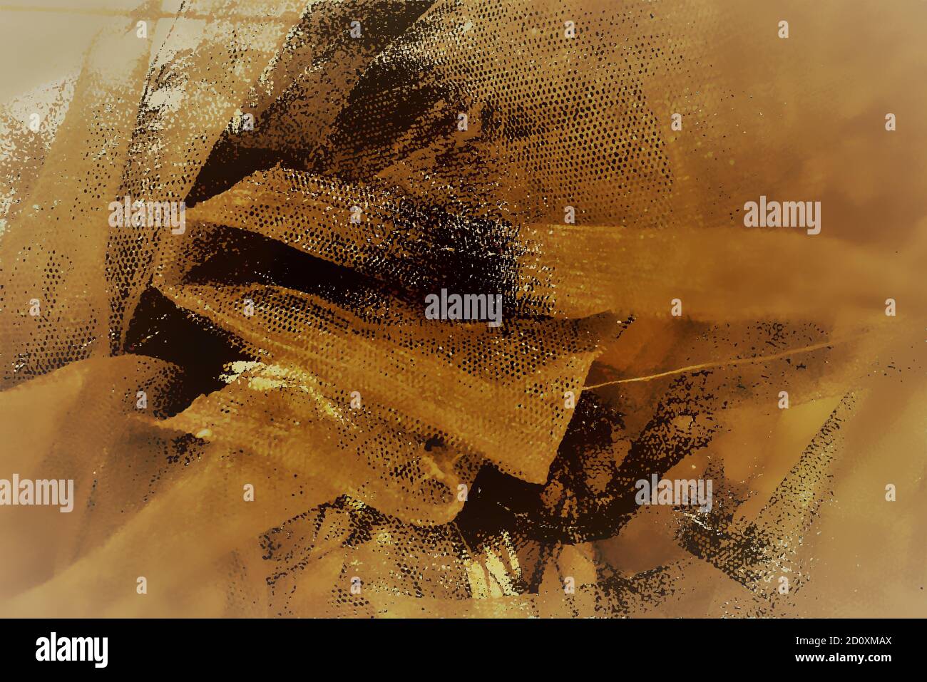A crumpled wad of rusty orange and black screen wire photography ...