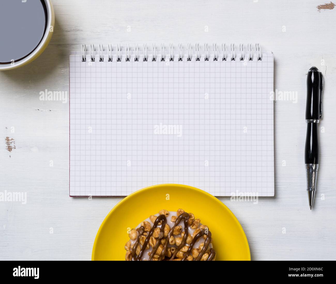 Coffee break with snack Stock Photo - Alamy