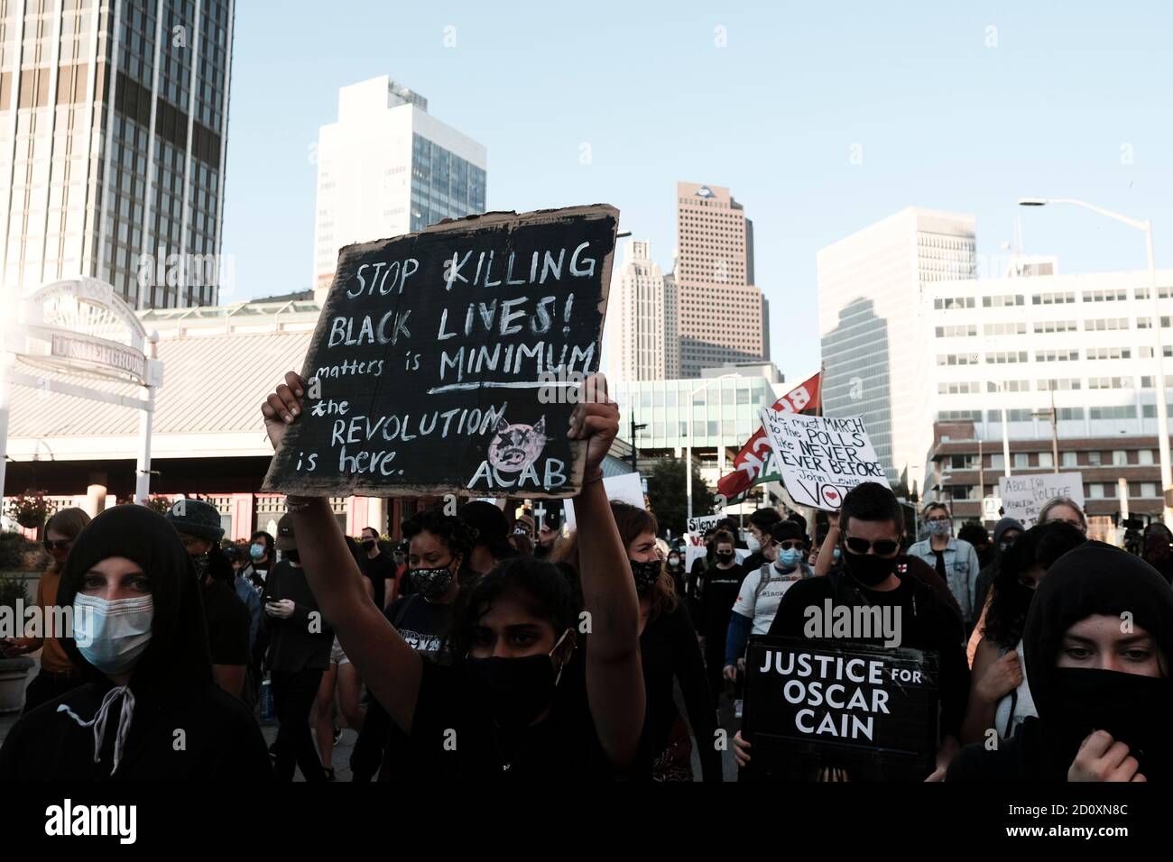 Atlanta, Georgia, USA. October 3, 2020: Demonstrators participating in ...