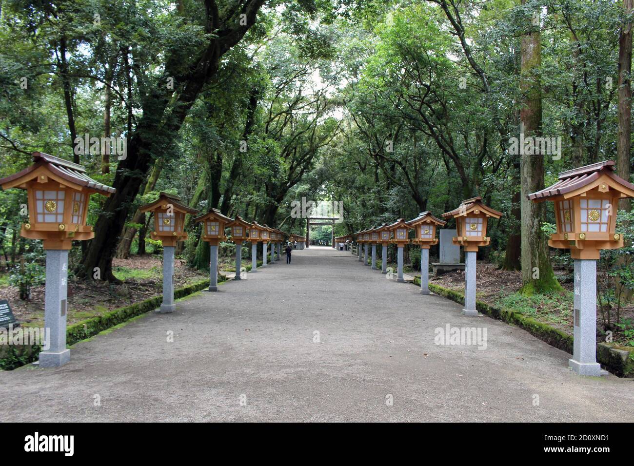 Japanese toro, traditional lighting, around the entrance to Miyazaki ...