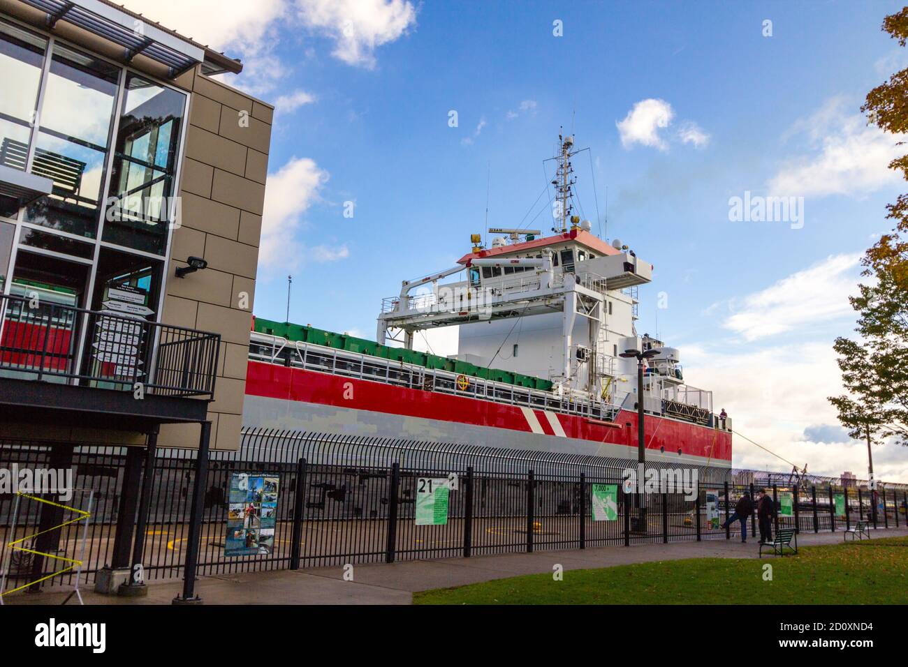 Sault Ste Marie, Michigan, USA - Ocean freighter the Fuldaborg sails ...