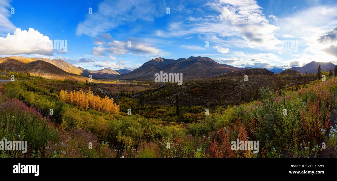 Panoramic View of Scenic Mountain Valley Stock Photo - Alamy