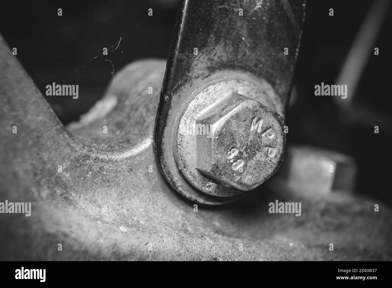 Close up photo of a corroded nut and bolt of a bike Stock Photo - Alamy