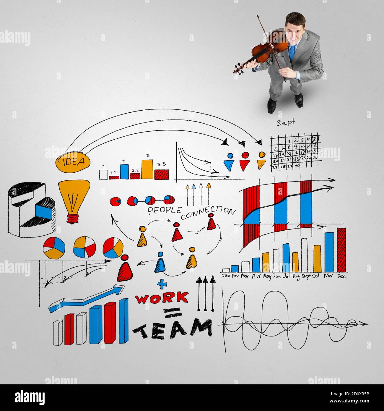 Businessman play success melody hi-res stock photography and images - Alamy