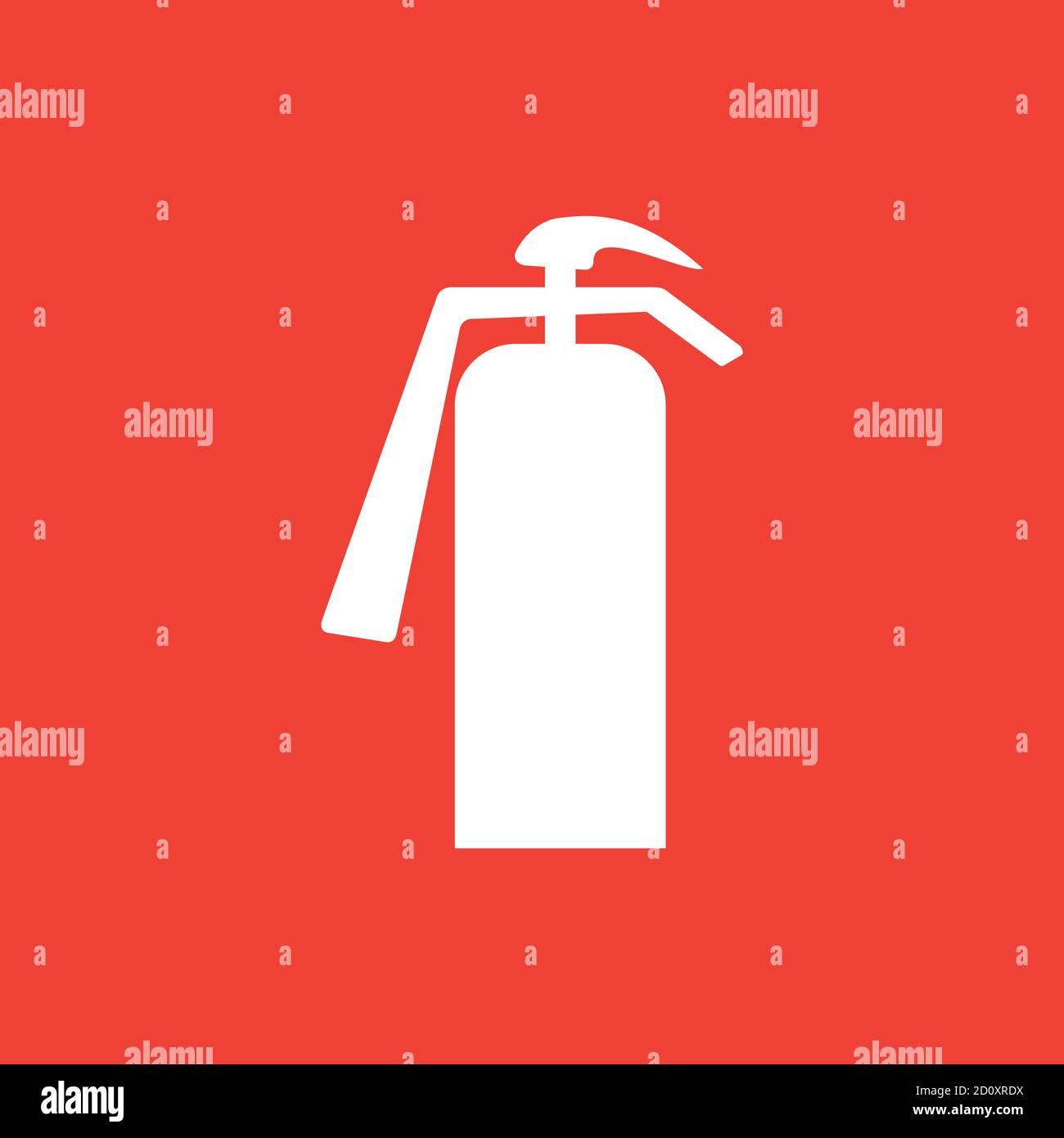 Fire Extinguisher Icon On Red Background. Red Flat Style Vector ...
