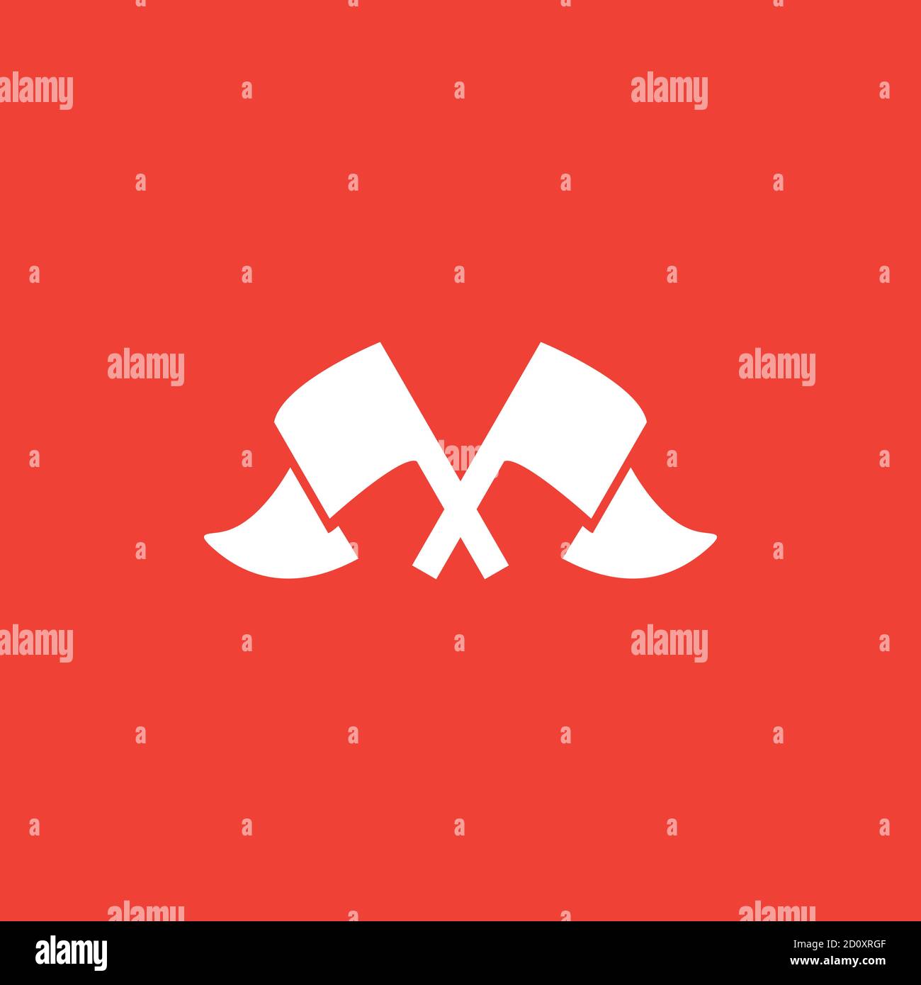 Crossed Flags Icon On Red Background. Red Flat Style Vector ...