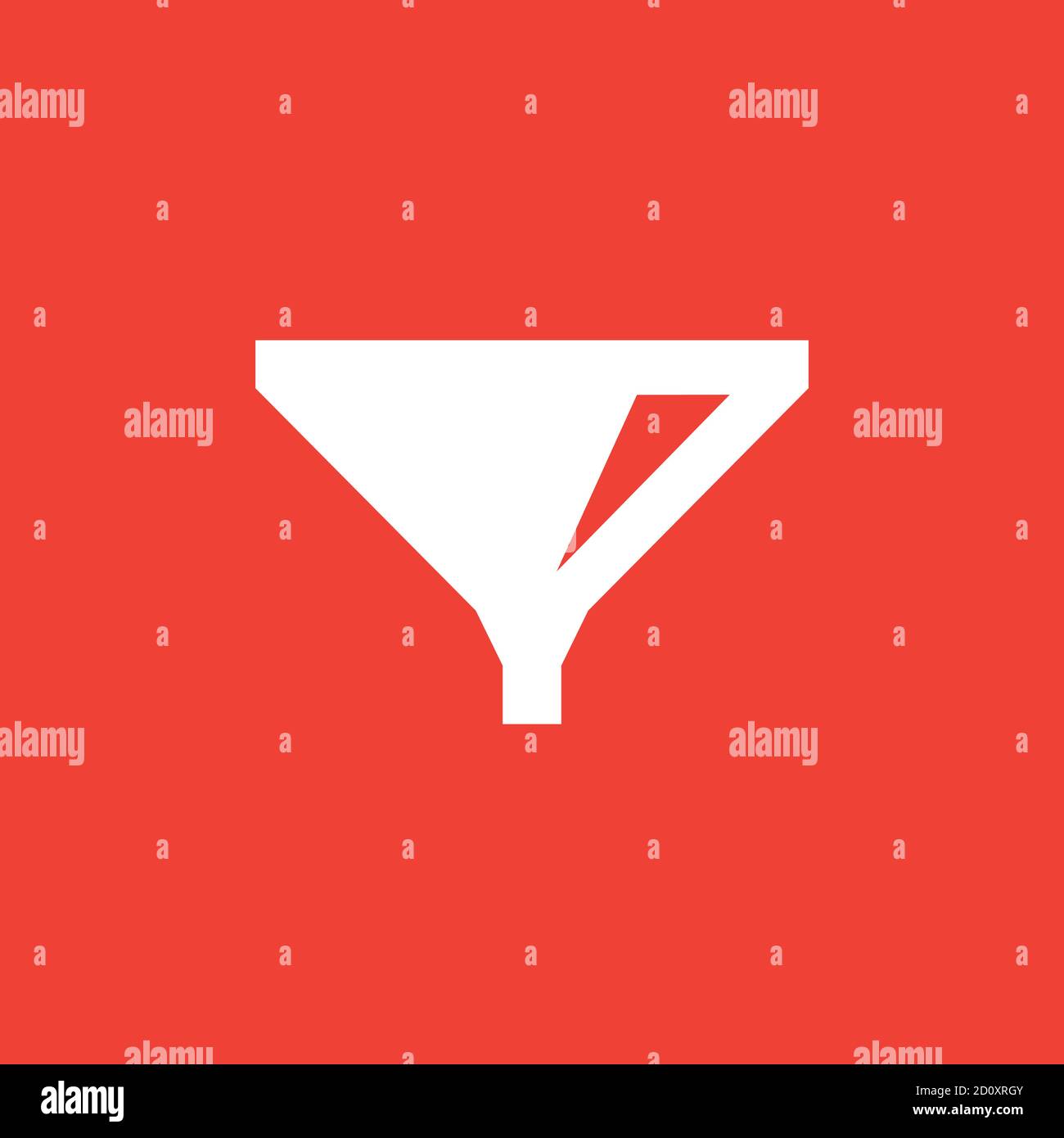 Funnel Icon On Red Background. Red Flat Style Vector Illustration Stock ...