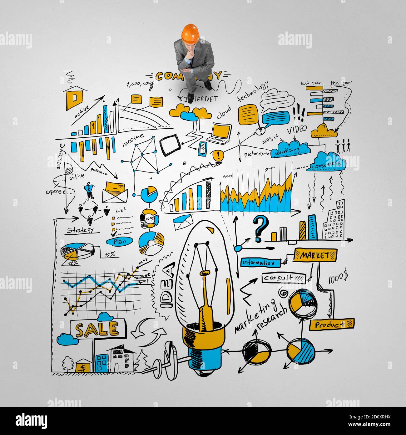 Man engineer thinking over his plan Stock Photo - Alamy