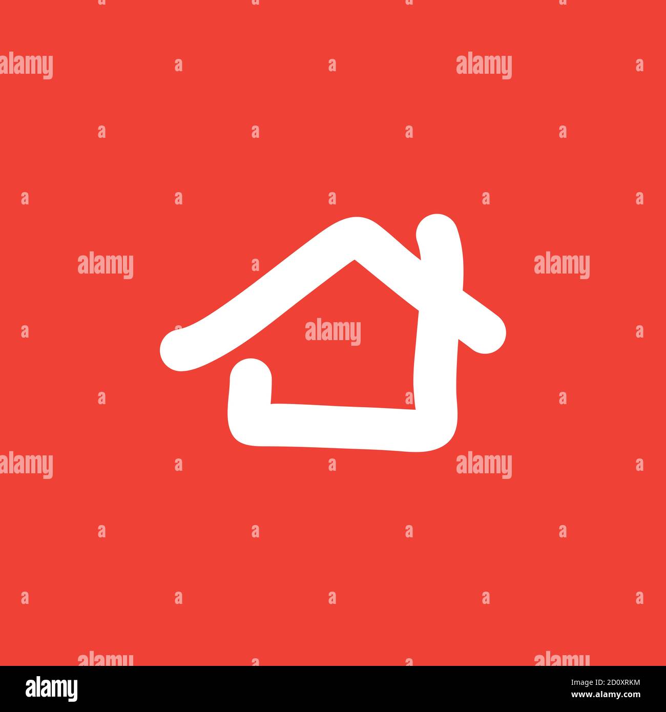 Home Icon On Red Background. Red Flat Style Vector Illustration Stock ...