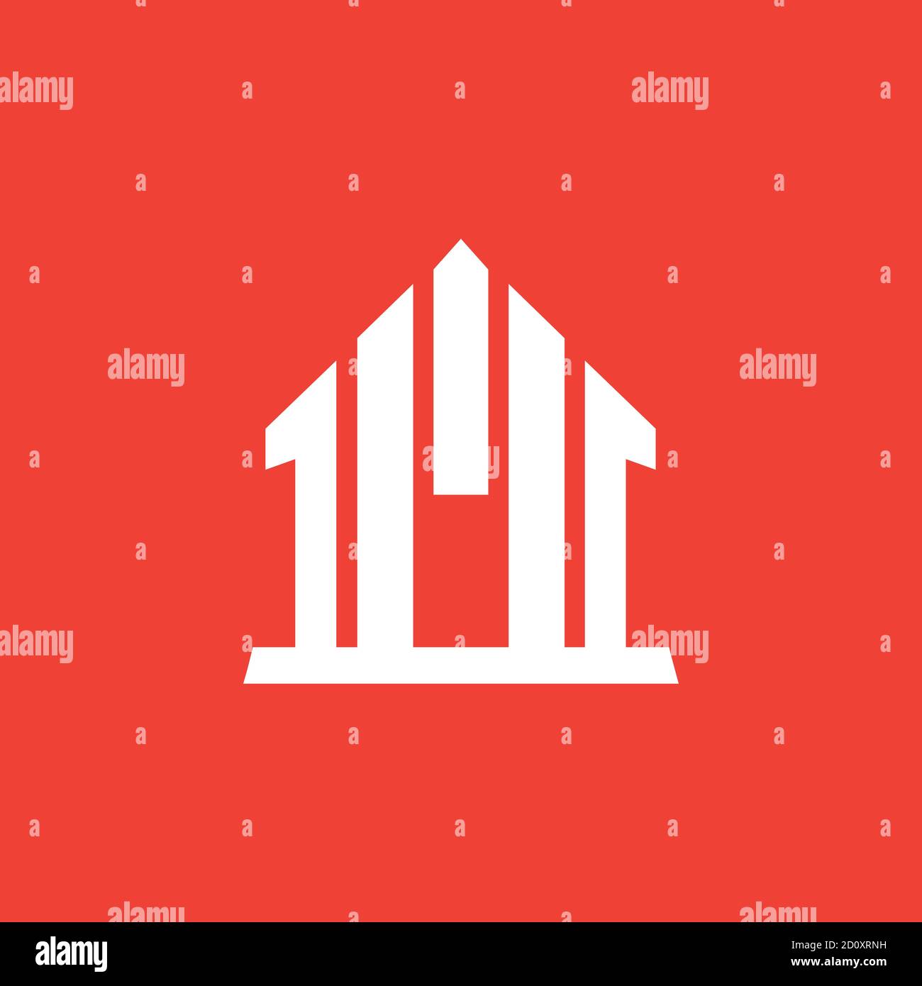 Home Icon On Red Background. Red Flat Style Vector Illustration Stock ...