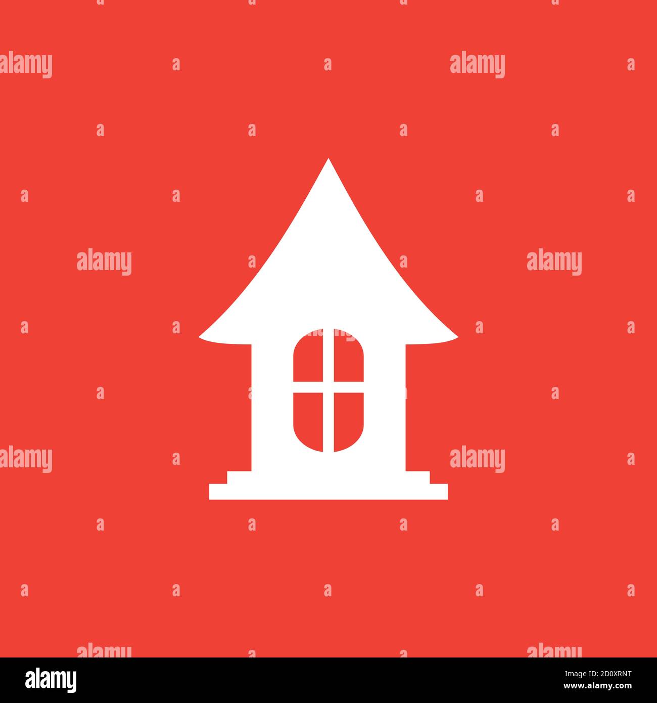 Home Icon On Red Background. Red Flat Style Vector Illustration Stock ...