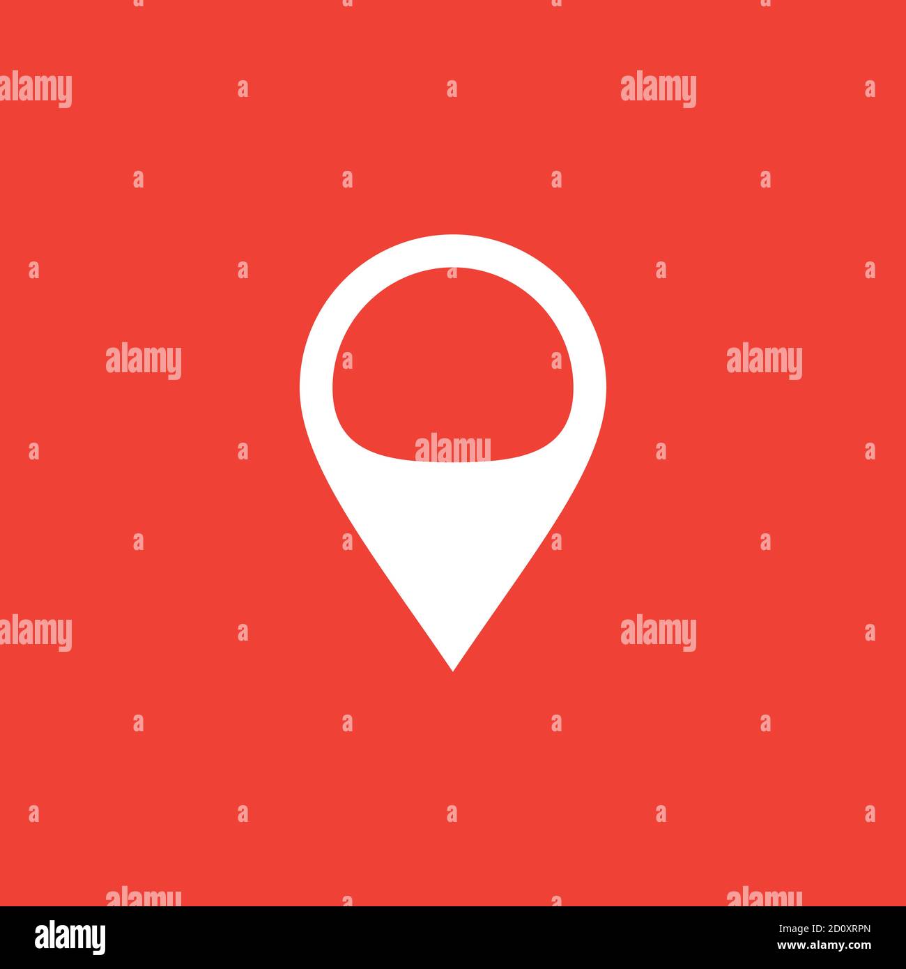 Locator Icon On Red Background. Red Flat Style Vector Illustration ...