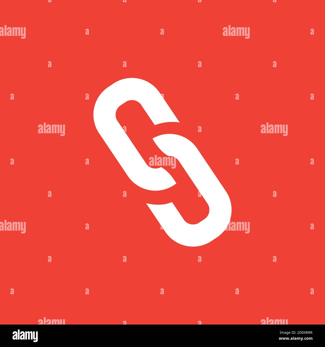 Link Icon On Red Background. Red Flat Style Vector Illustration Stock ...