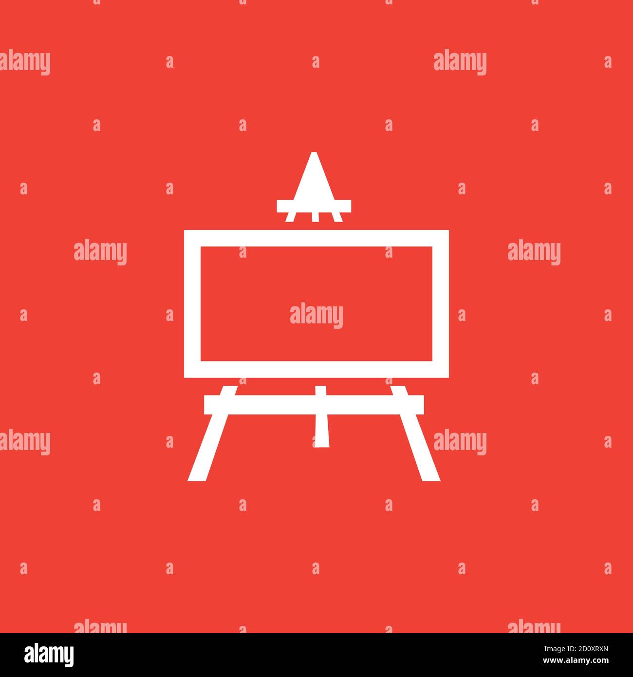 Easel Icon On Red Background. Red Flat Style Vector Illustration Stock ...