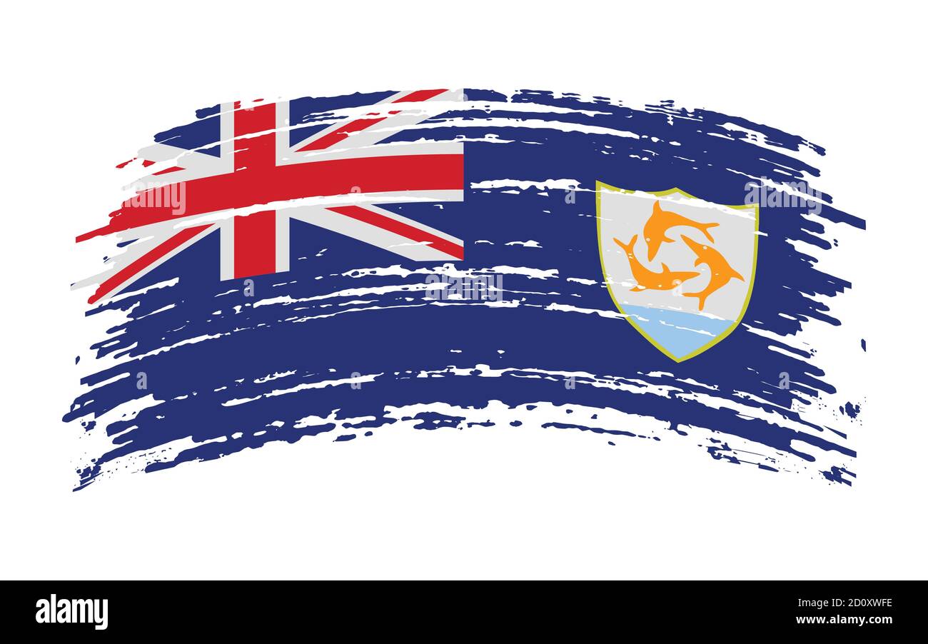 Anguilla flag in grunge brush stroke, vector Stock Vector Image & Art ...