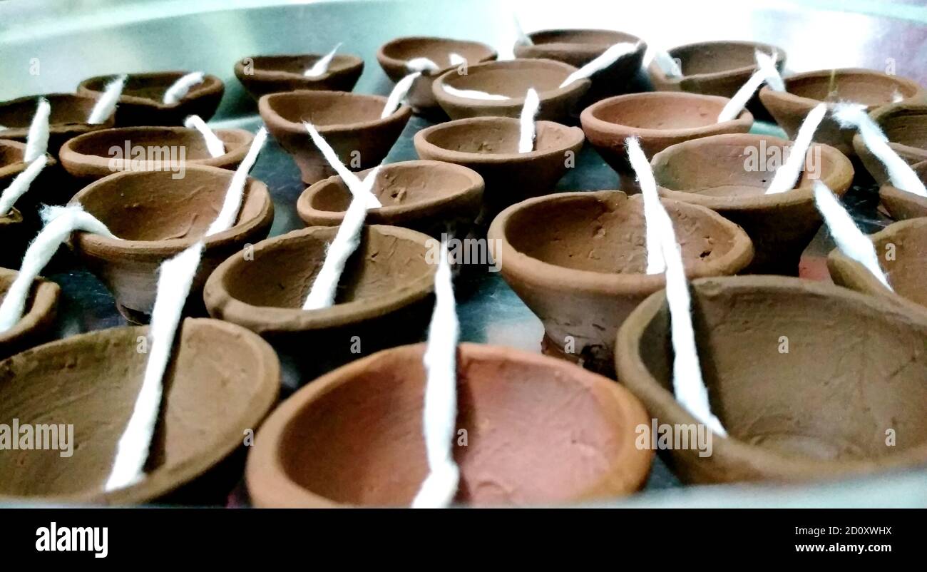 A diya and bati in diwali festival Stock Photo - Alamy