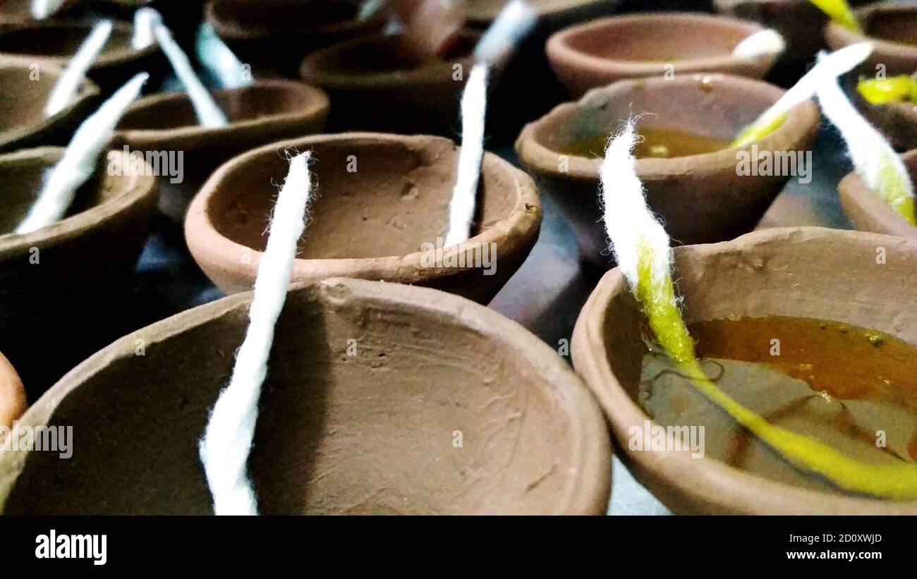 A diya and bati in diwali festival Stock Photo - Alamy