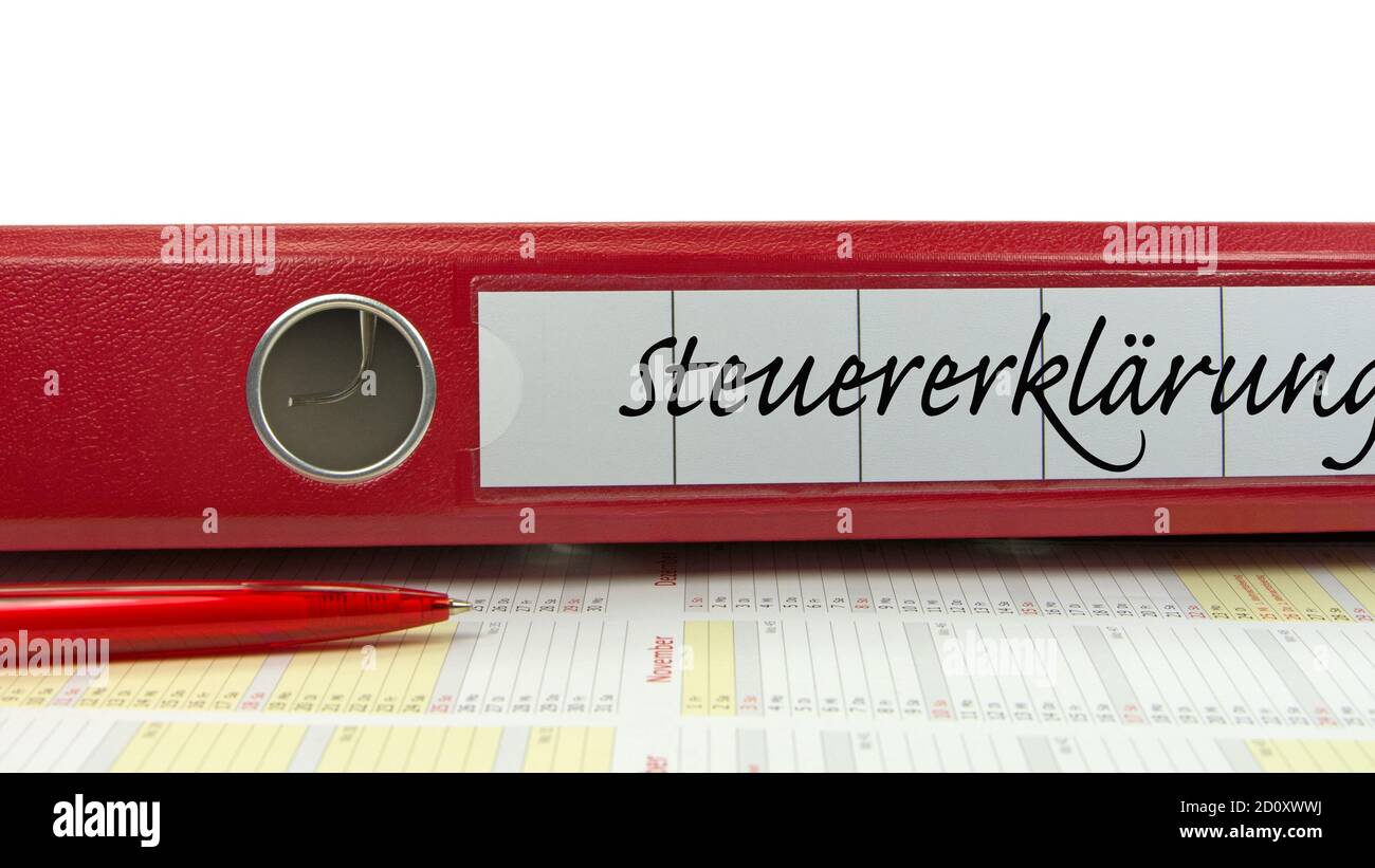 File folder for the tax return, german word File folder for the tax ...