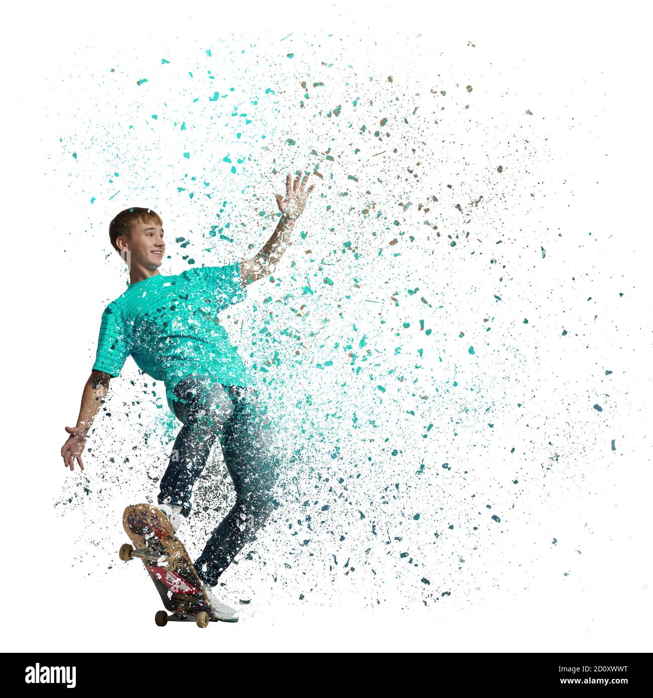 Guy riding skateboard Stock Photo - Alamy