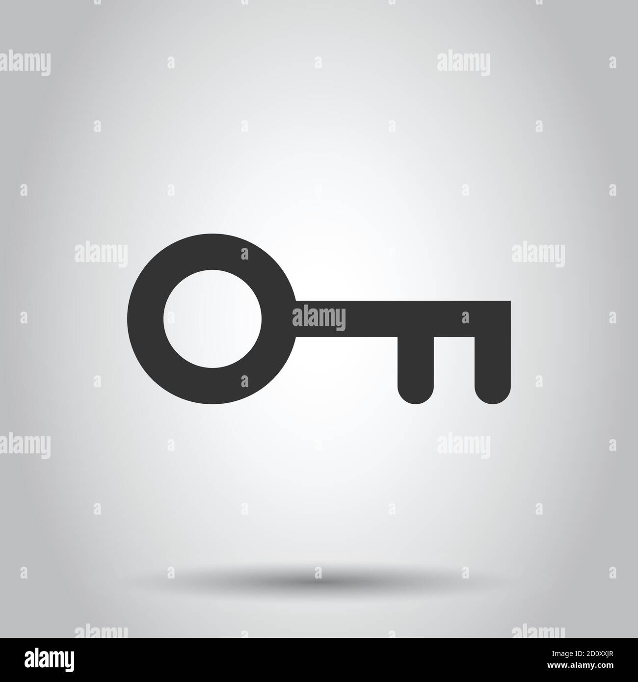 Key icon in flat style. Password vector illustration on white isolated ...