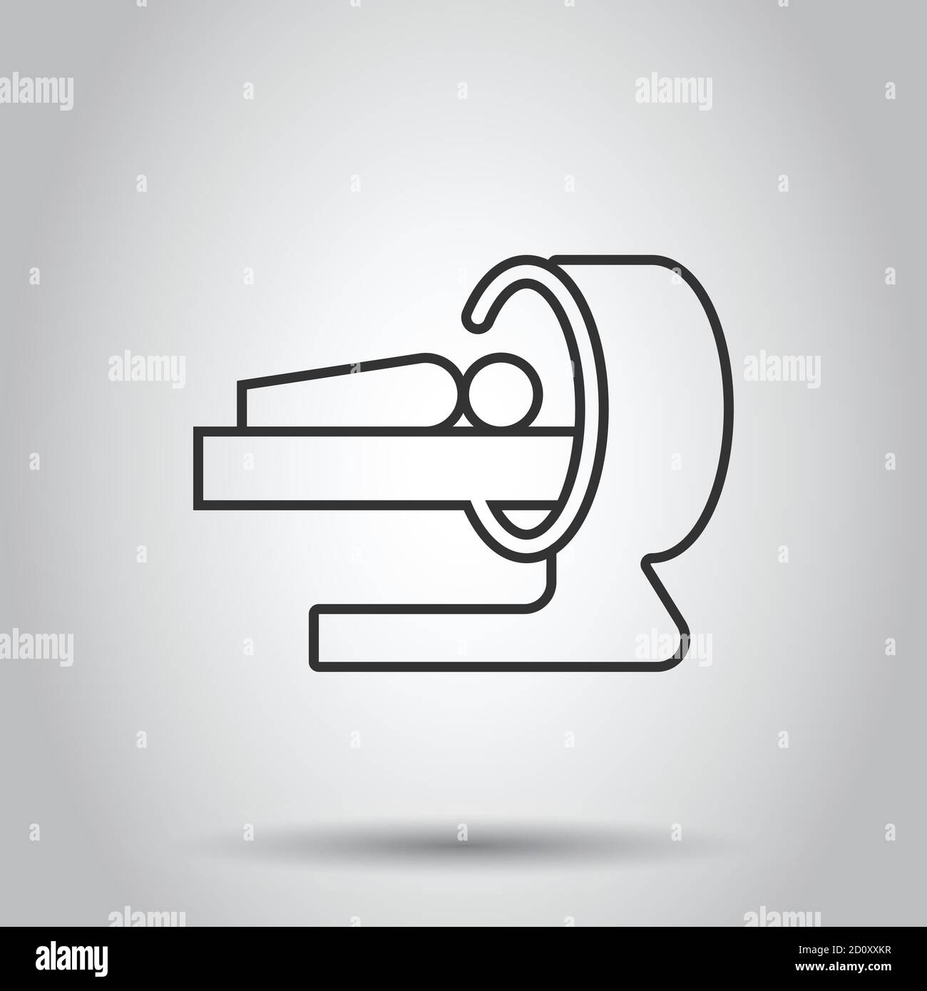 Radiology icon in flat style. Tomography vector illustration on white ...