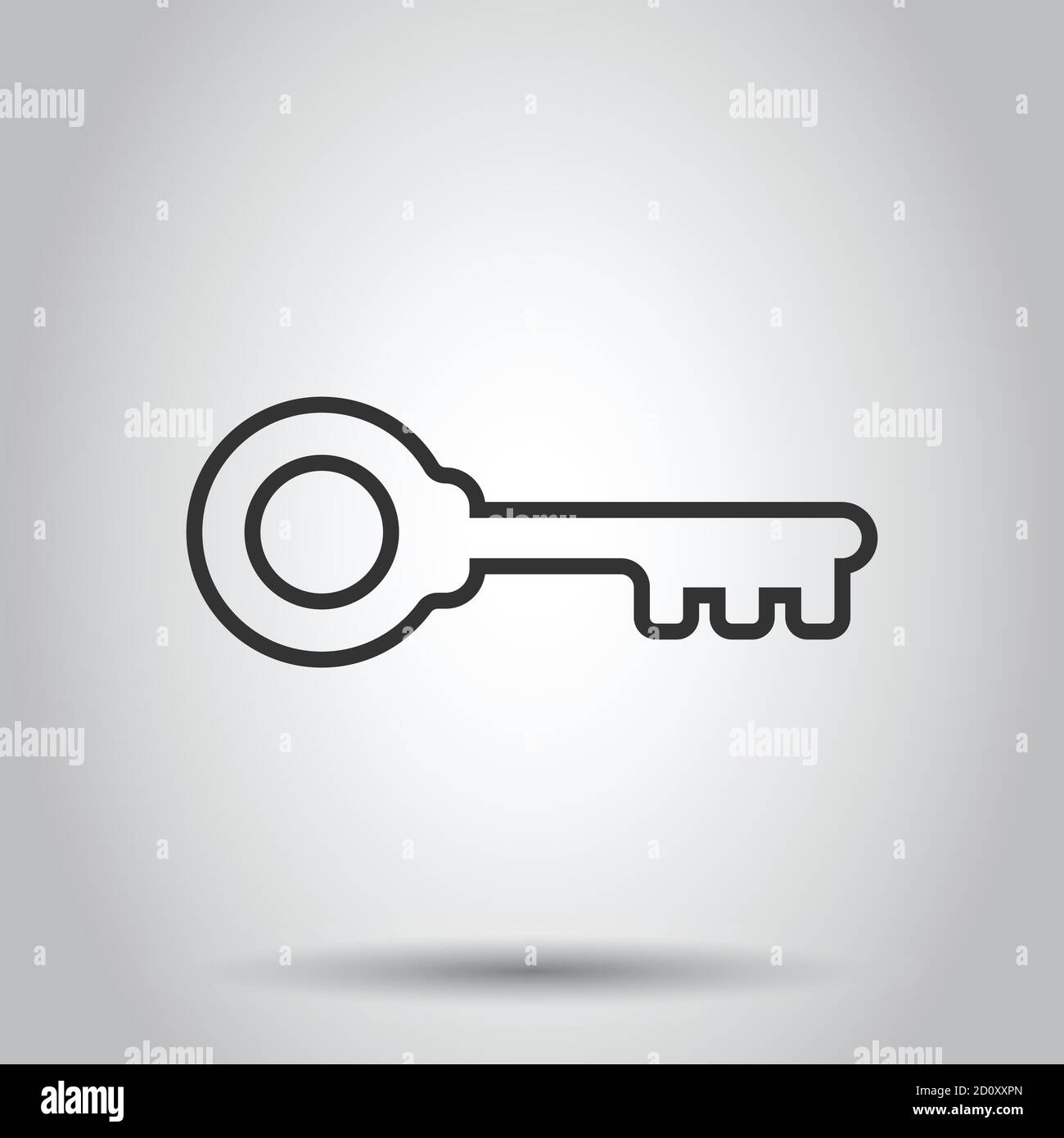 Key icon in flat style. Password vector illustration on white isolated ...