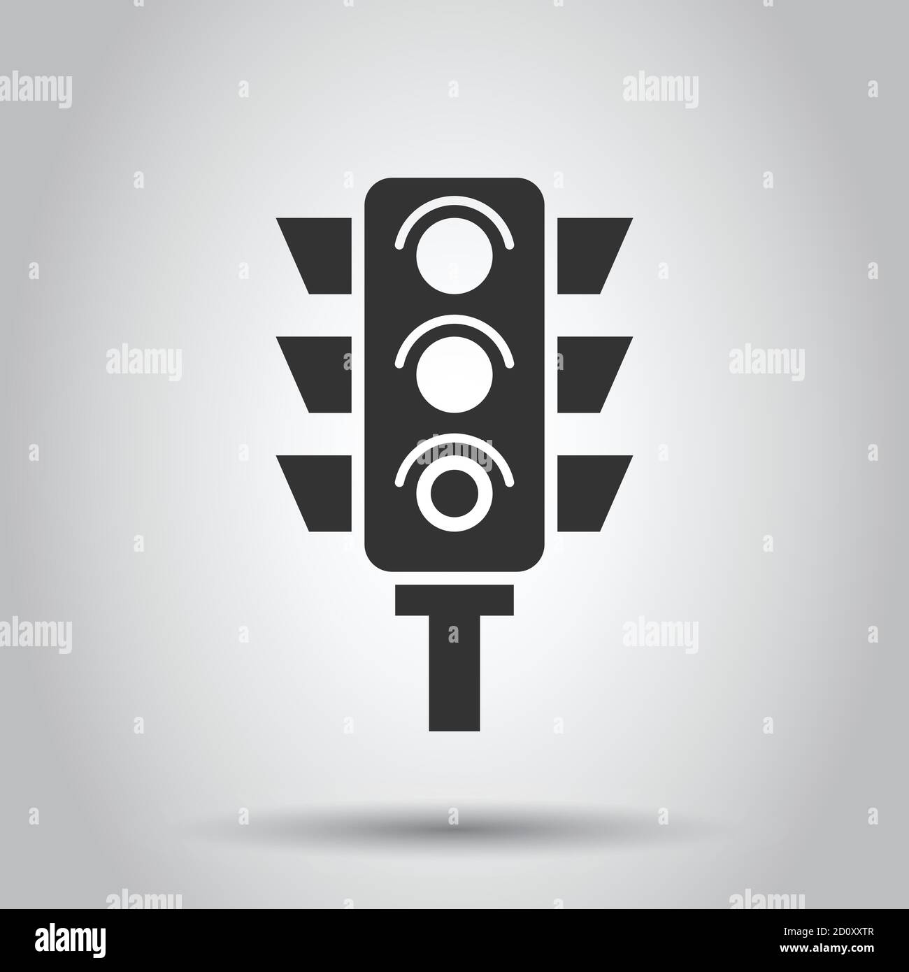 Semaphore icon in flat style. Traffic light vector illustration on ...