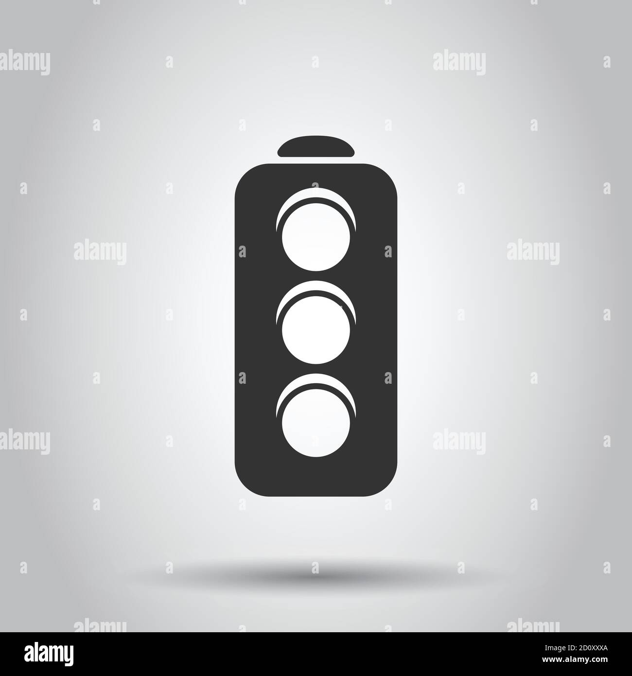 Semaphore icon in flat style. Traffic light vector illustration on ...
